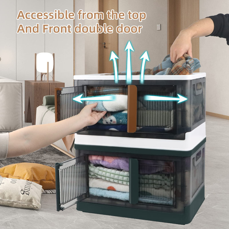 Rebrilliant Latitude Run® 76Qt Storage Bins With Lids, Big Storage Box For Closet ,Dual Open ...